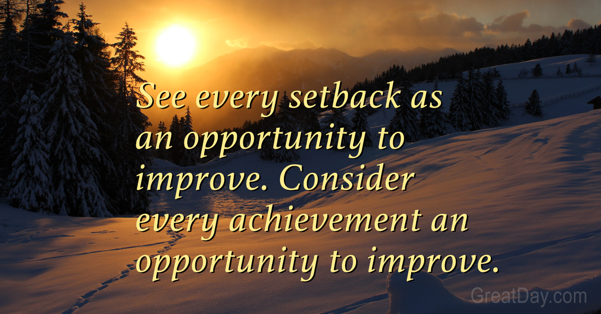 The Daily Motivator - Opportunity to improve
