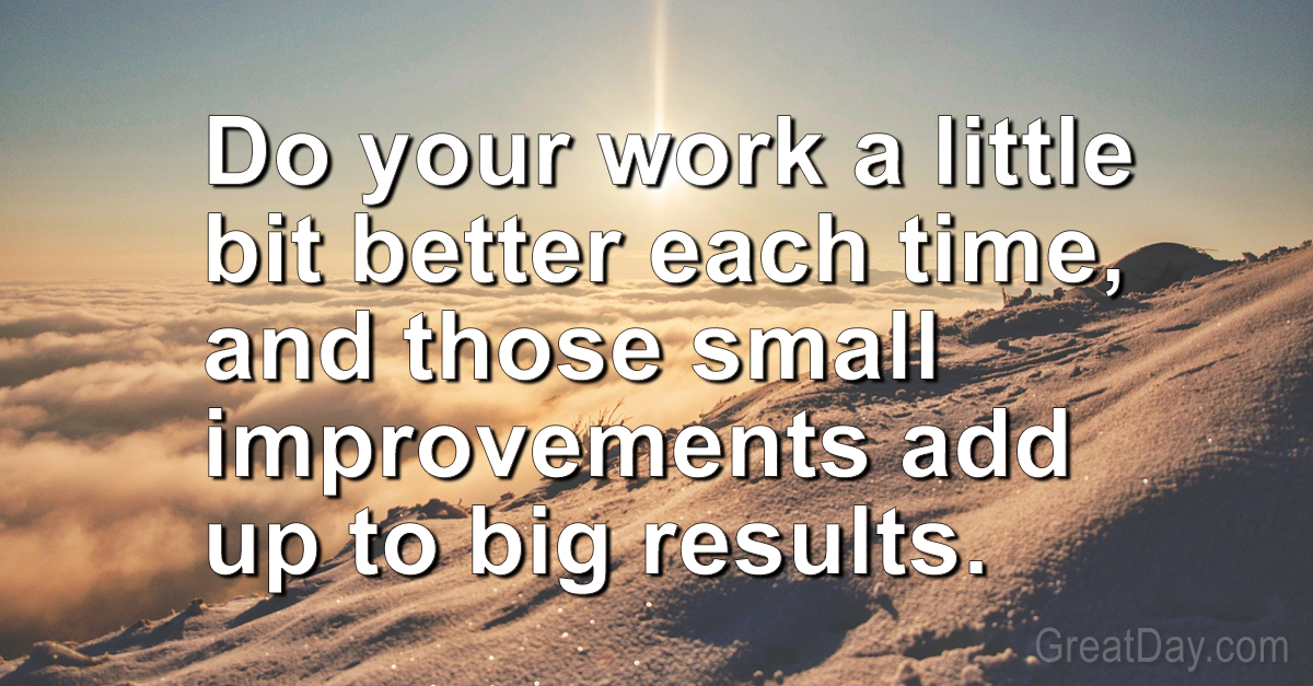 The Daily Motivator - Small improvement