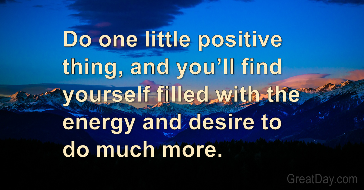 The Daily Motivator - One little positive thing