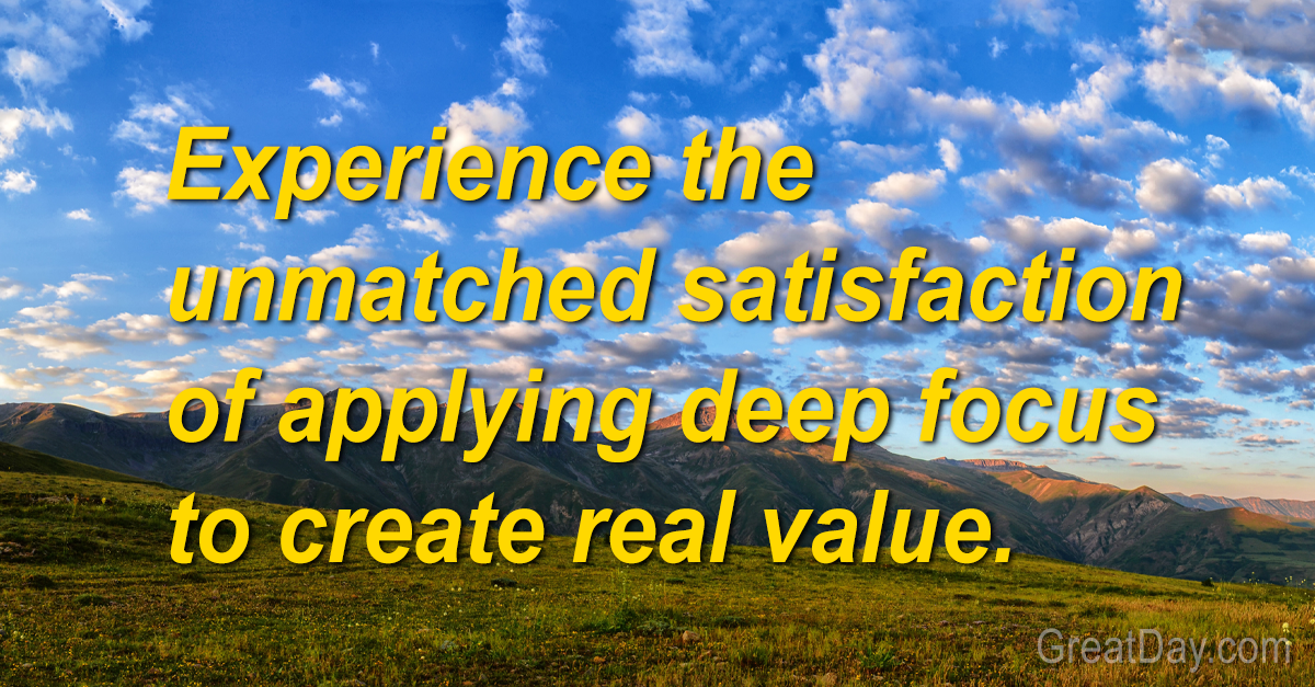 The Daily Motivator - Singular focus