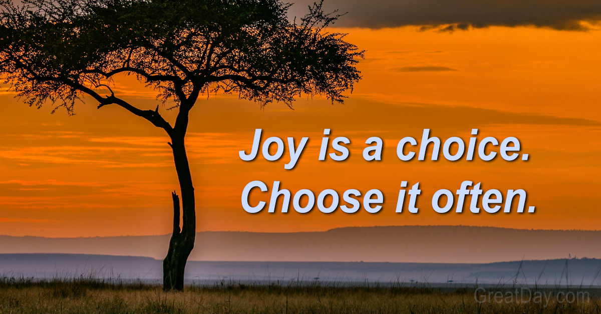 The Daily Motivator - Benefit of joy