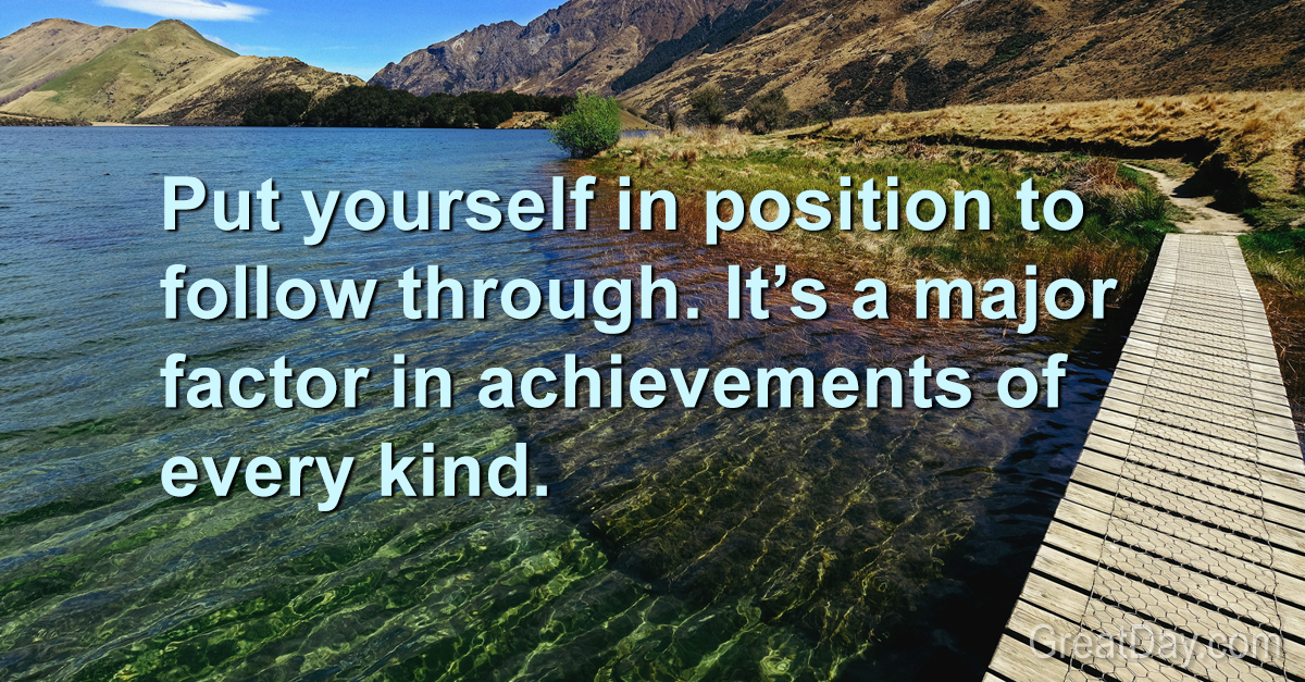 The Daily Motivator - Following through