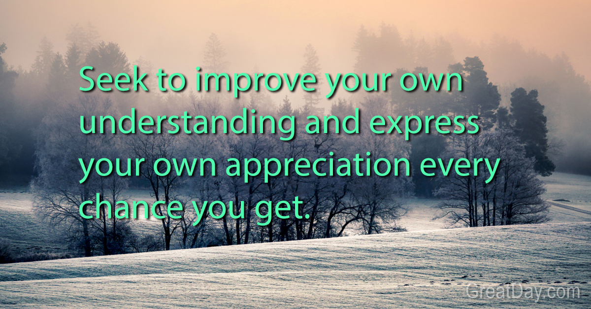 The Daily Motivator - Understanding and appreciation