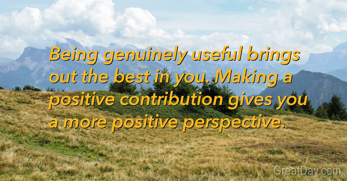 The Daily Motivator - Being useful