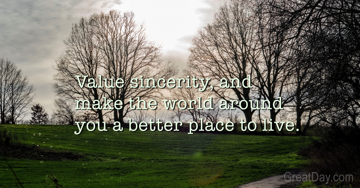 The Daily Motivator - Value sincerity